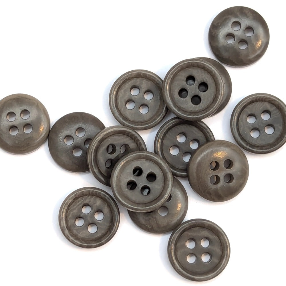 Corozo Button - Grey - 11.4mm | Corozo Buttons | Ray Stitch