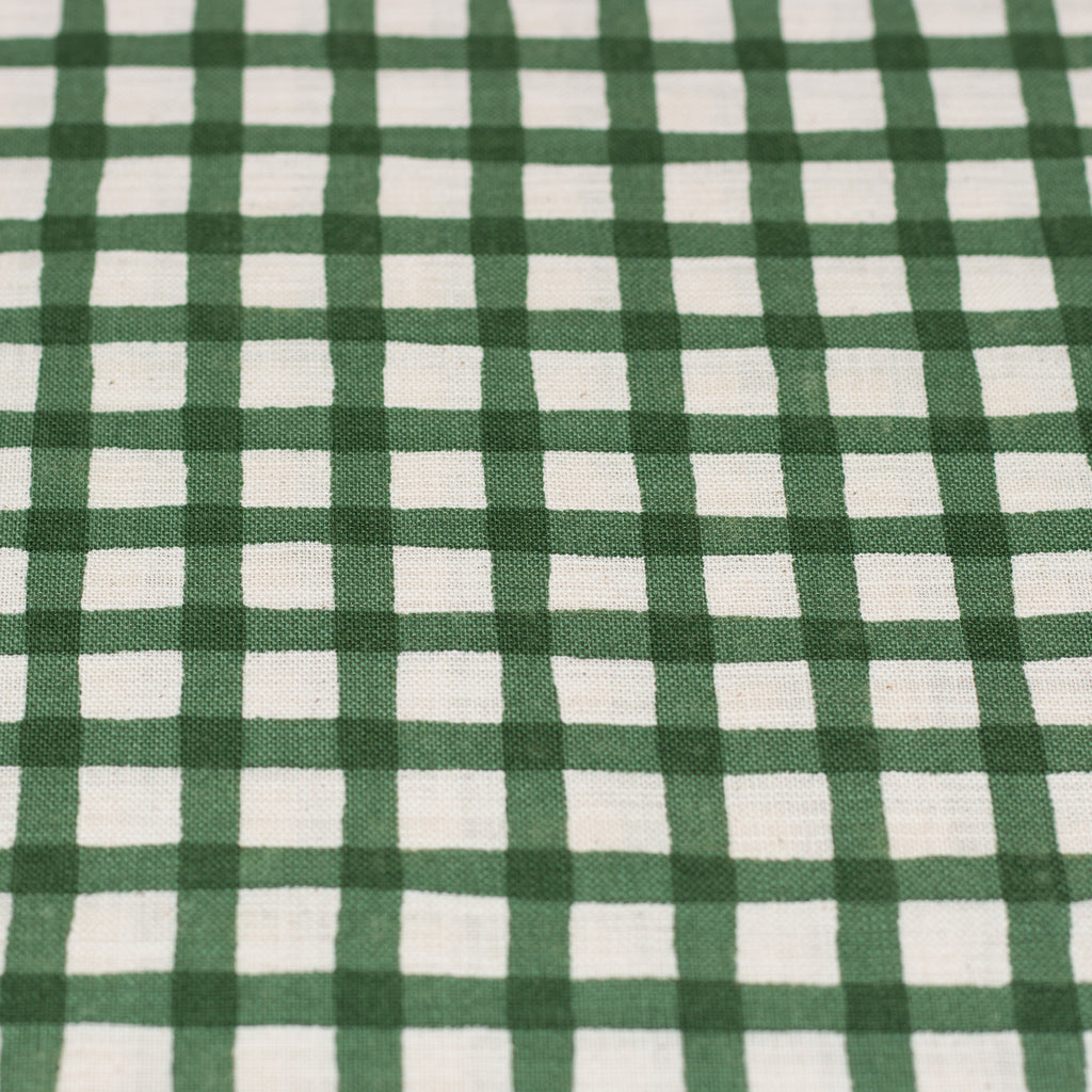 Linen Look Cotton Print - Green Check – Ray Stitch