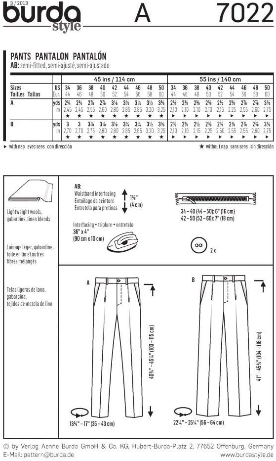 Burda Sewing Pattern - 6933 Men's Fitted Trousers | Adult Dressmaking ...
