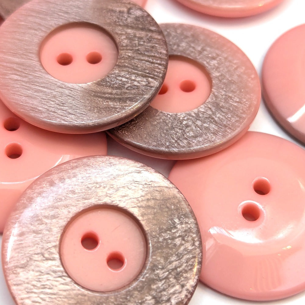 Large Gradient Button - Dusky Pink - 34mm | Buttons | Ray Stitch