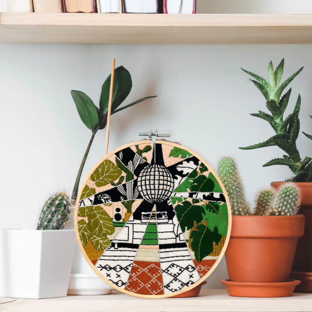 Embroidery and Sage Embroidery Kit - Disco Plants – Ray Stitch