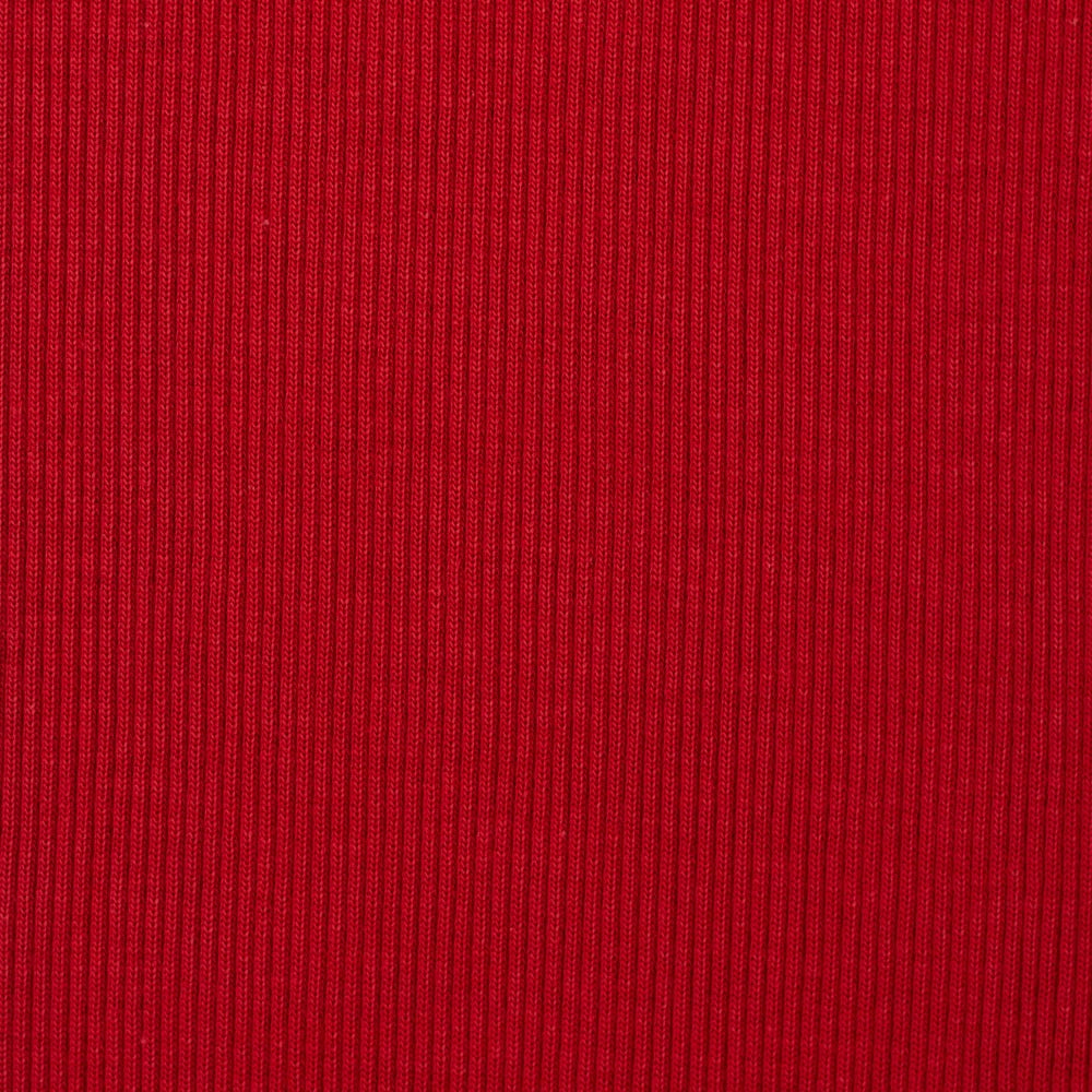 Cotton Sweatshirt Ribbed Cuffing - Deep Red | Jersey Fabric | Ray Stitch