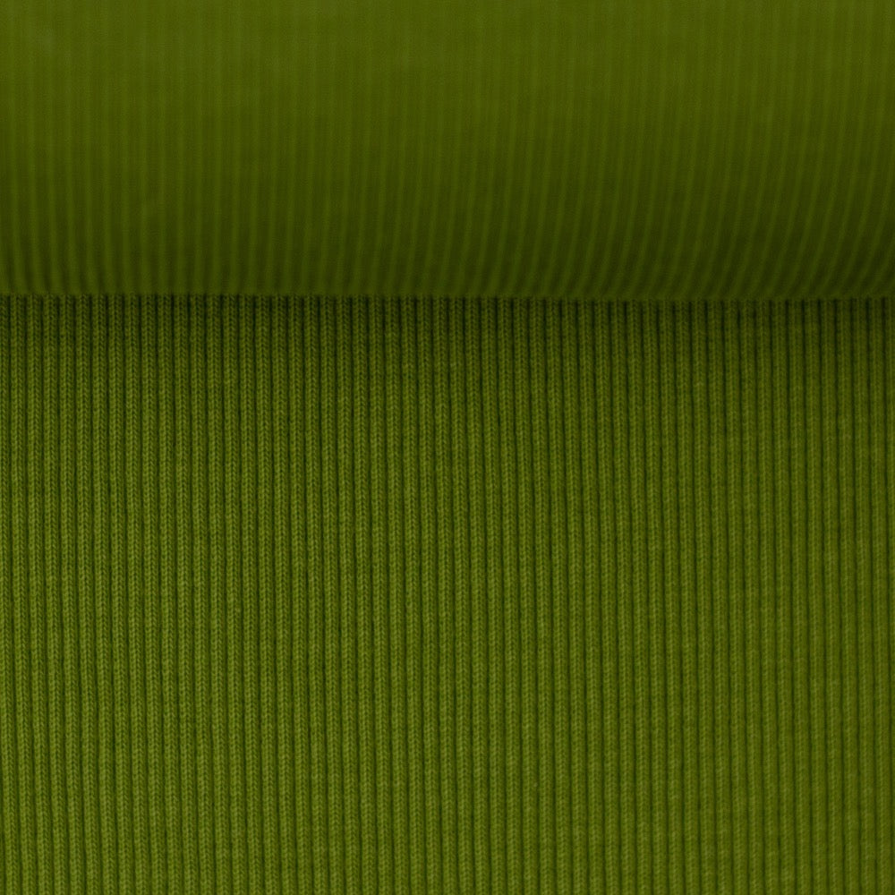 Cotton Sweatshirt Ribbed Cuffing - Chartreuse | Jersey Fabric | Ray Stitch