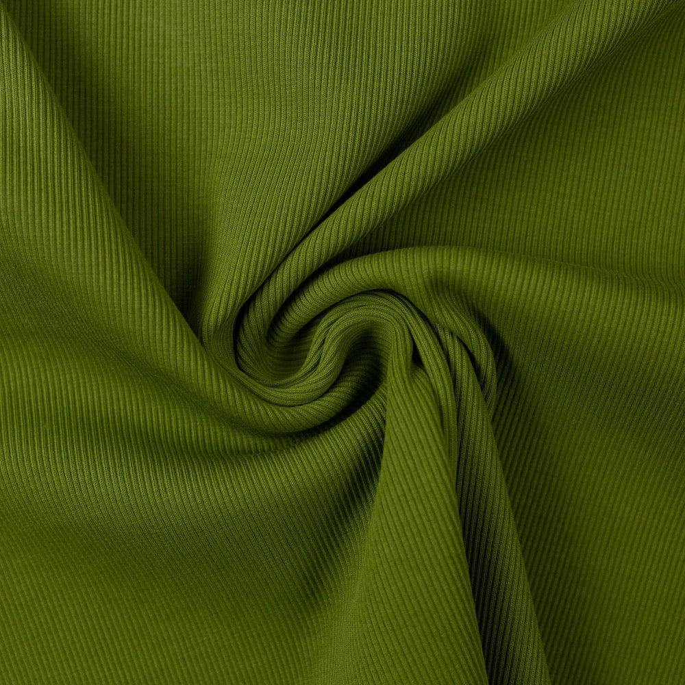 Cotton Sweatshirt Ribbed Cuffing - Chartreuse | Jersey Fabric | Ray Stitch