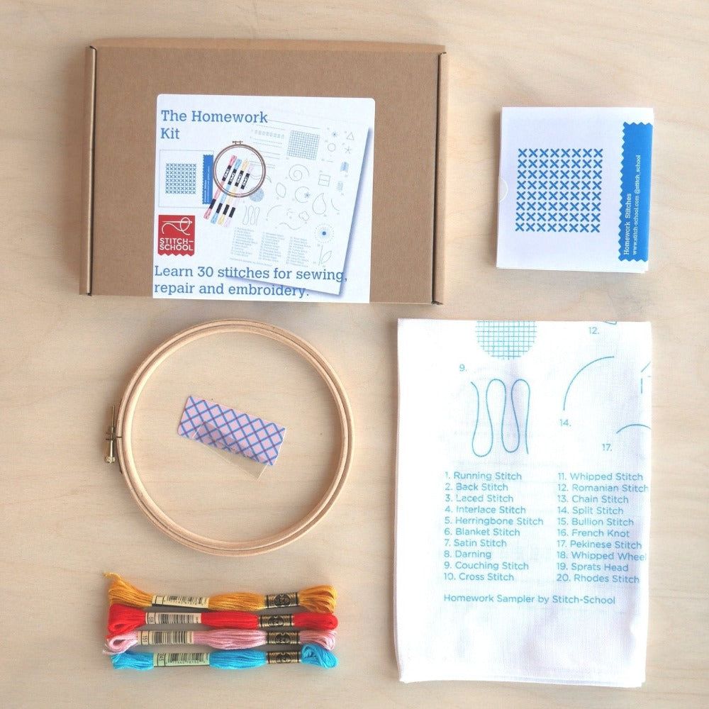 Stitch School - The Homework Kit | Embroidery Kits | Ray Stitch