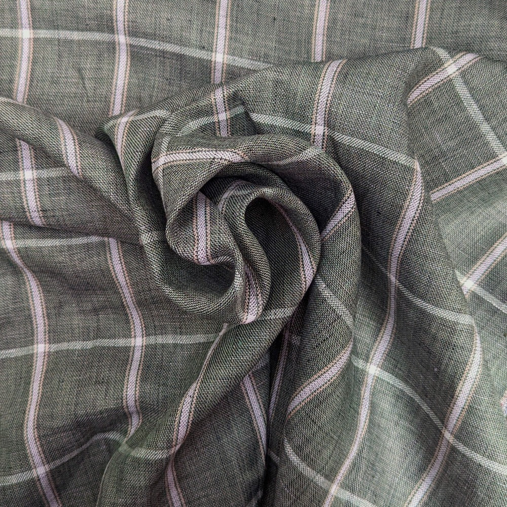 Check Linen - Sage | Plain Fabrics | Ray Stitch