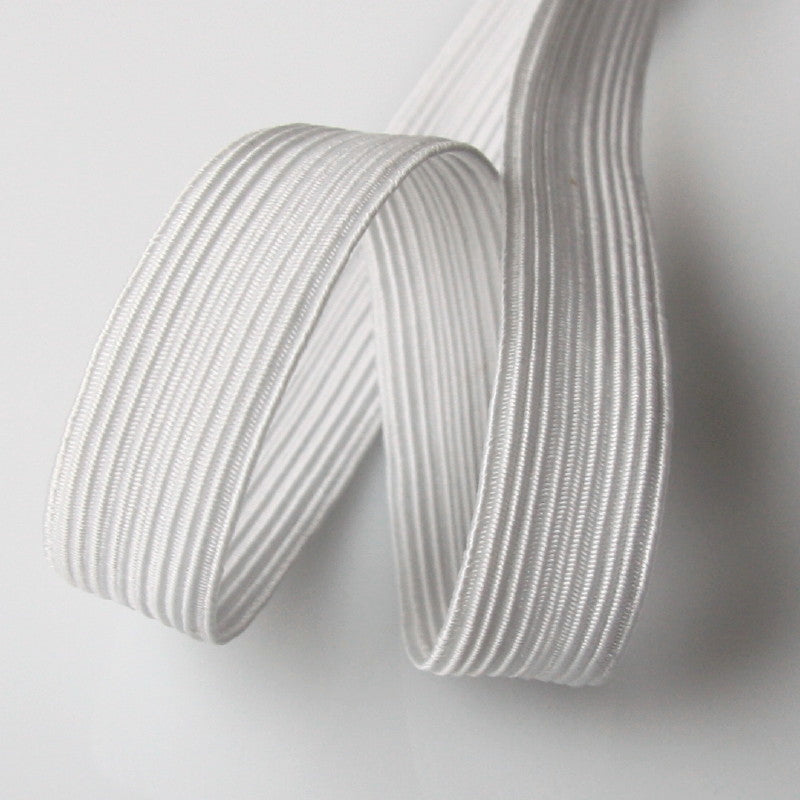 Corded Flat Elastic Tape - White | Ray Stitch