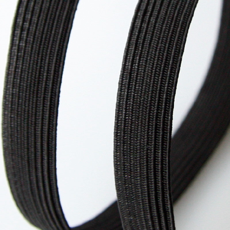 Corded Flat Elastic Tape - Black | Ray Stitch