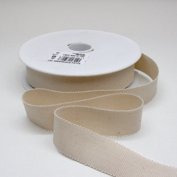 Cotton Grosgrain Ribbon 25mm - Cream | Ribbons And Trims | Ray Stitch