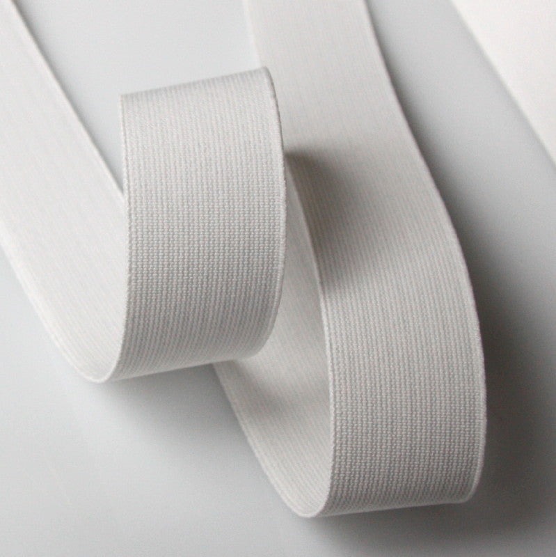 Strong Flat Elastic Tape - White | Haberdashery | Ray Stitch